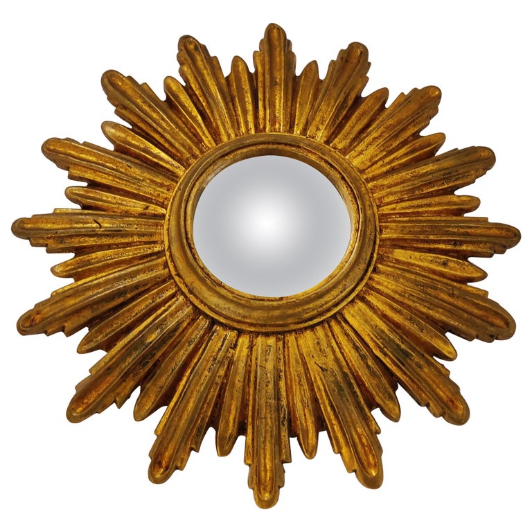 Midcentury Golden Sunburst Mirror, 1960s at 1stDibs