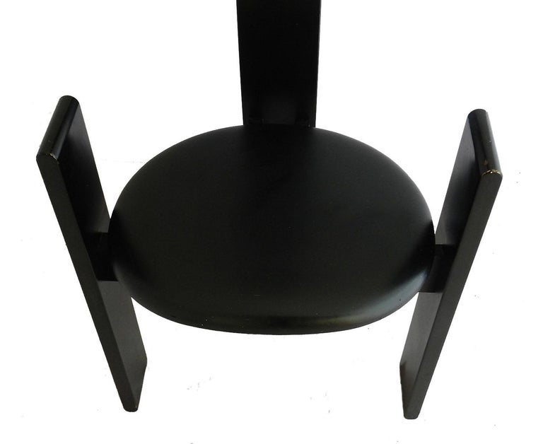 Midcentury Golem Chair by Vico Magistretti 1970s Black Leather Laquered ...