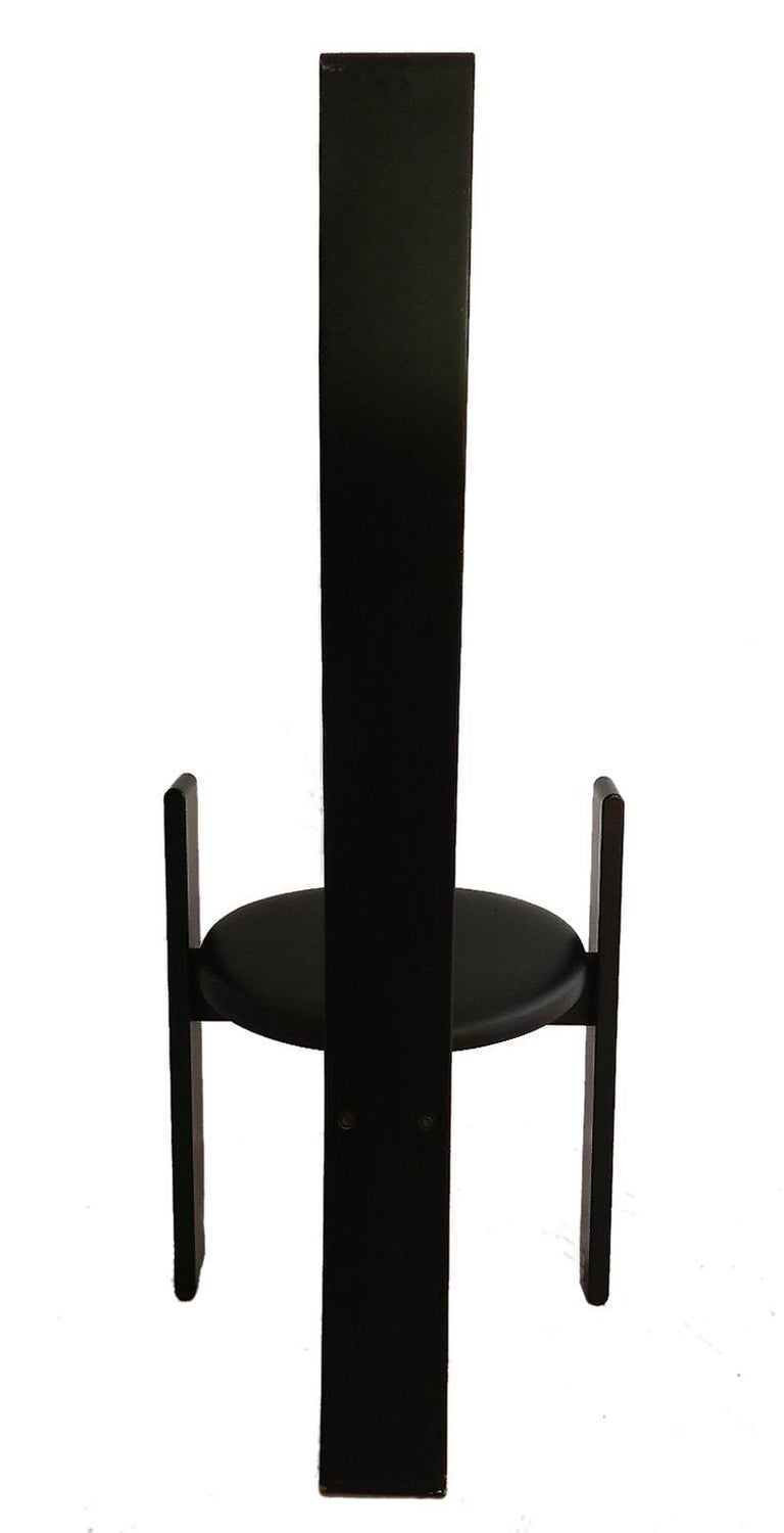 Midcentury Golem Chair by Vico Magistretti 1970s Black Leather Laquered ...