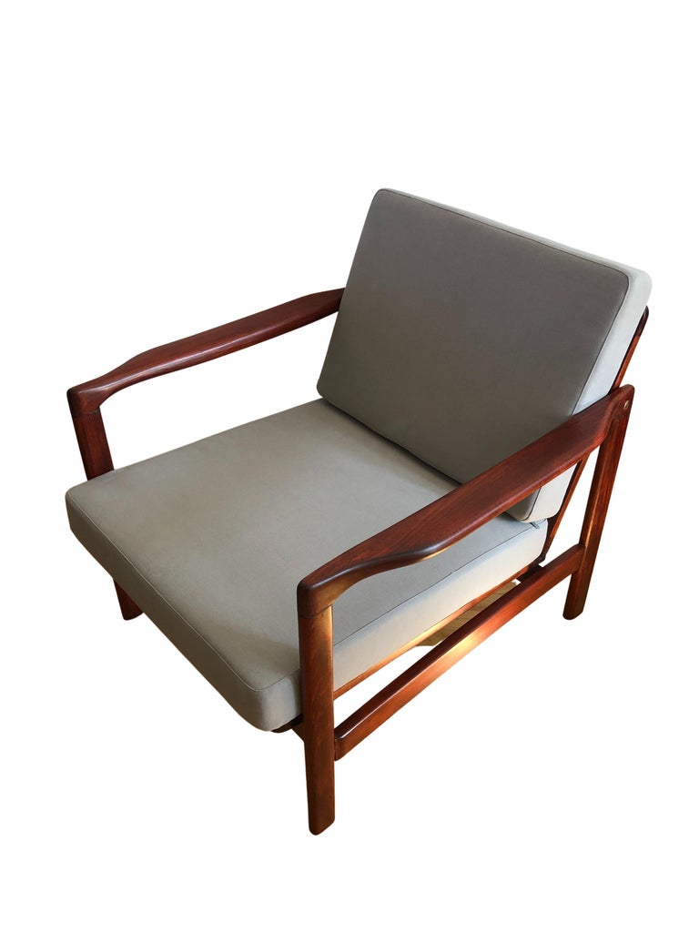 Mid Century Gray B-7752 Armchair by Zenon Bączyk, 1960s For Sale at 1stDibs