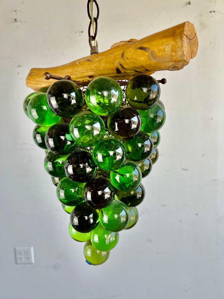 Mid-Century Green Bunch of Grapes Ceiling Light Fixture For Sale at ...