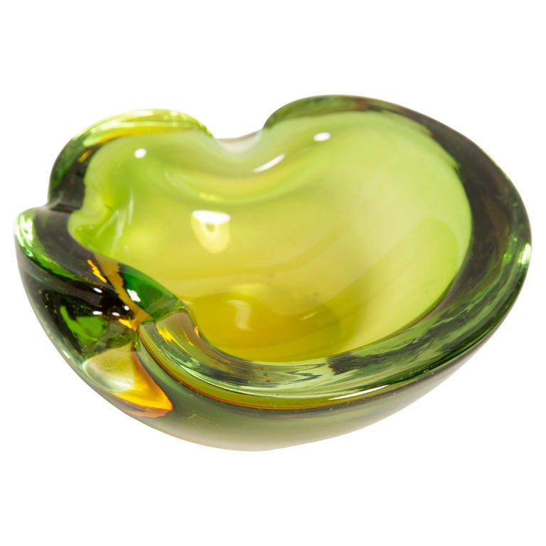 Mid Century Green Glass Bowl Ashtray Element, Italy, 1970s For Sale at ...