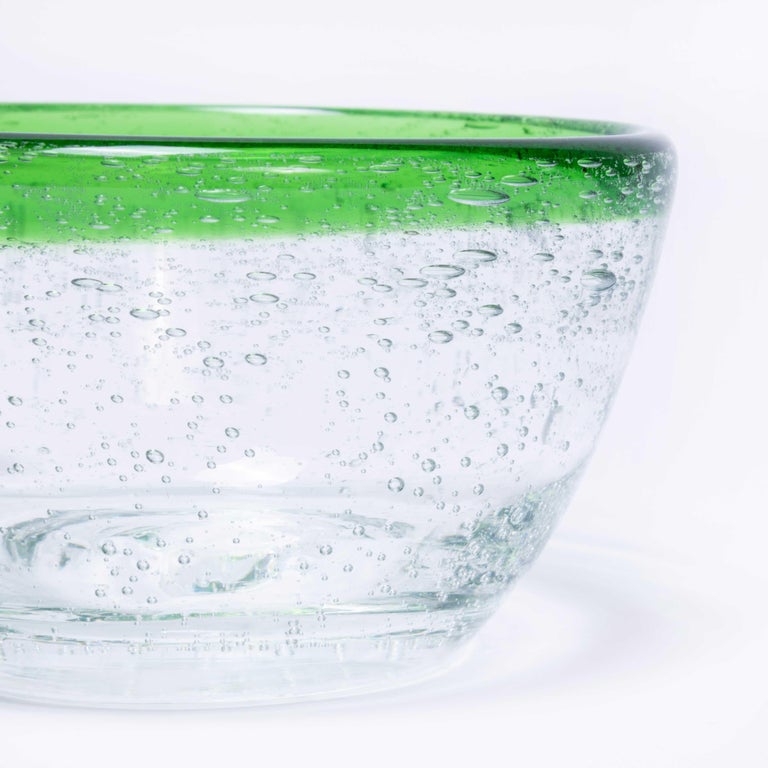 Mid Century Hadeland Norwegian Art Glass Bowls, Pair For Sale at 1stDibs