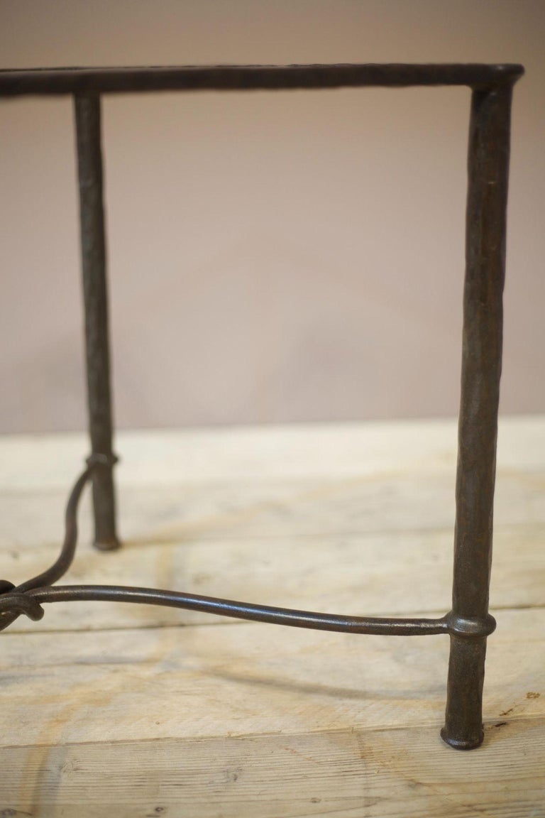 Mid Century Hand Beaten Iron Side Table For Sale at 1stDibs