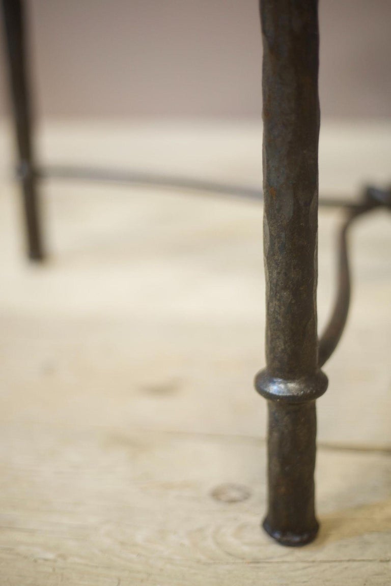 Mid Century Hand Beaten Iron Side Table For Sale at 1stDibs