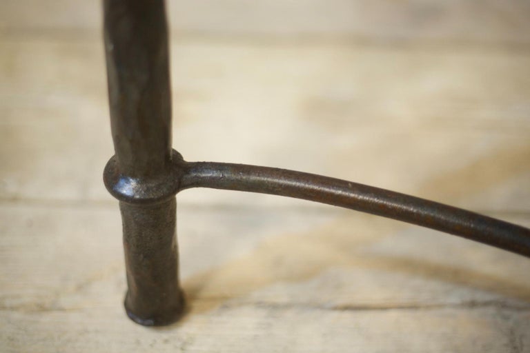 Mid Century Hand Beaten Iron Side Table For Sale at 1stDibs