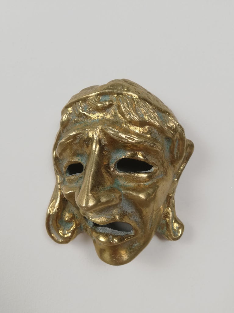 Midcentury Handcrafted Mask Depicting the Comedy and Tragedy of Greek ...