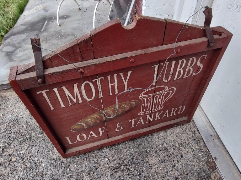 Mid Century Hand Painted Double Sided Pub Sign C1950 For Sale at 1stDibs