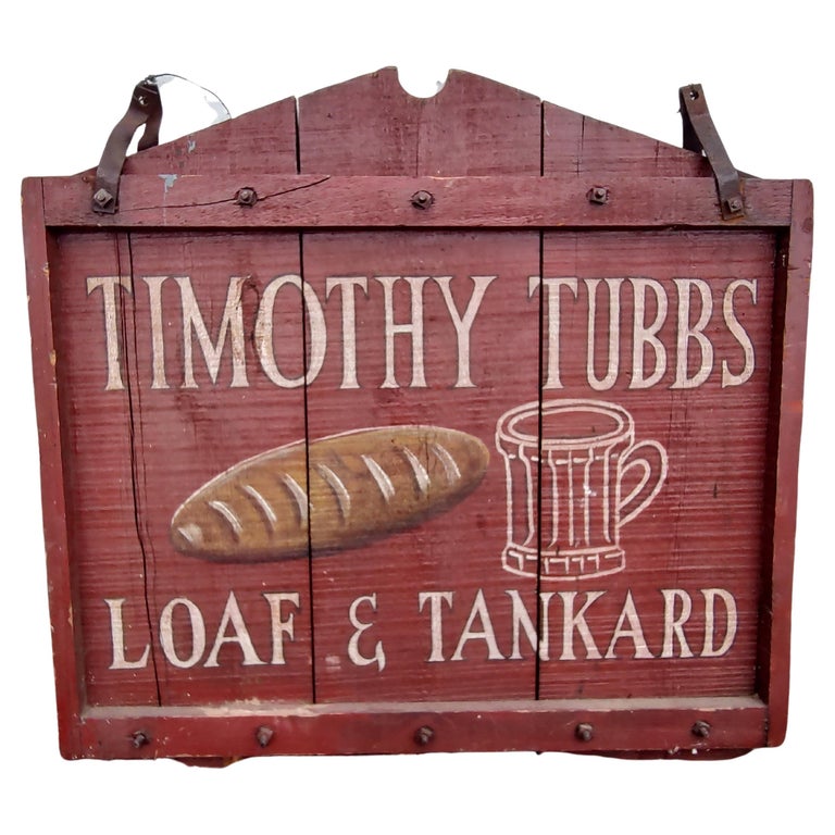 Mid Century Hand Painted Double Sided Pub Sign C1950 For Sale at 1stDibs