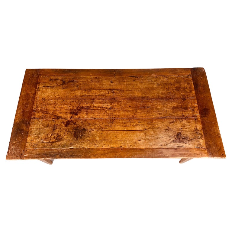 Midcentury Handmade French Rural Oak Dining Table with Smithing, 1960s ...