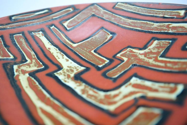 Midcentury Hand Painted Wall Decoration Ceramic Plate, 1970s For Sale ...