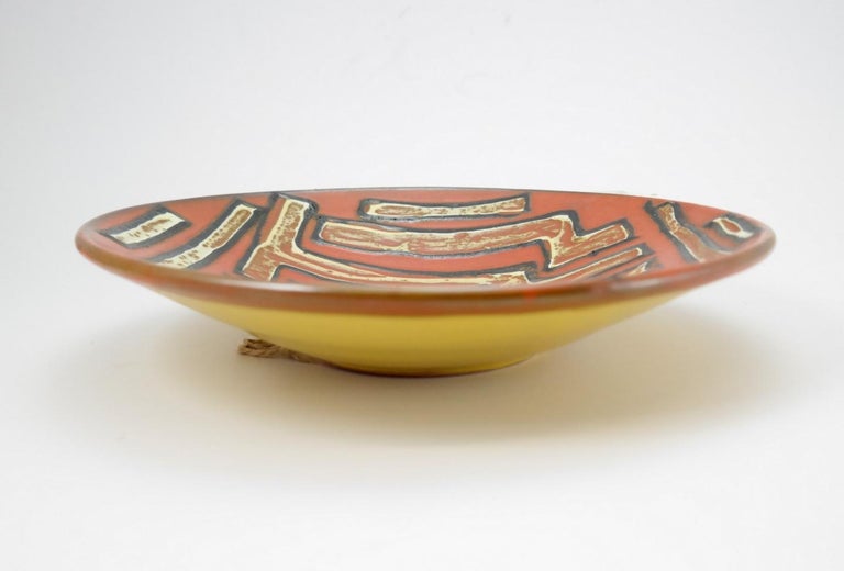 Midcentury Hand Painted Wall Decoration Ceramic Plate, 1970s For Sale ...