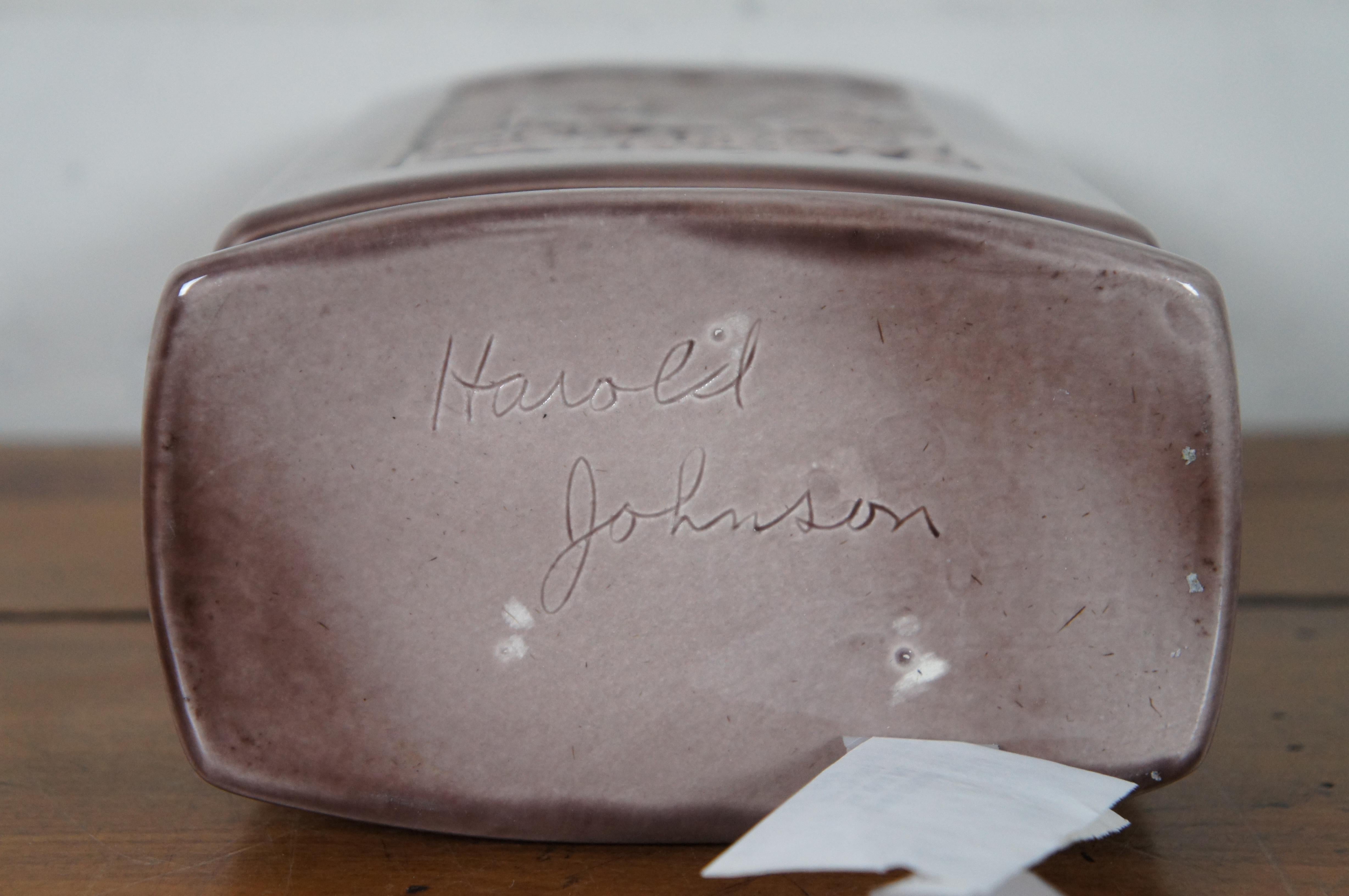 Mid Century Harold Johnson Pottery Glazed Ceramic Flower Vase Bird ...