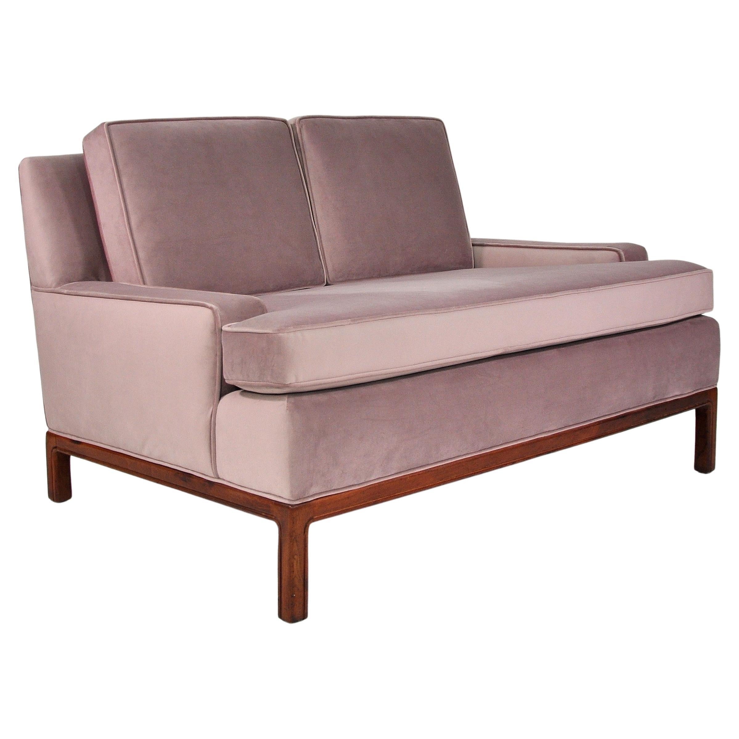 French Provincial Style Walnut Toile De Jouy Settee at 1stDibs