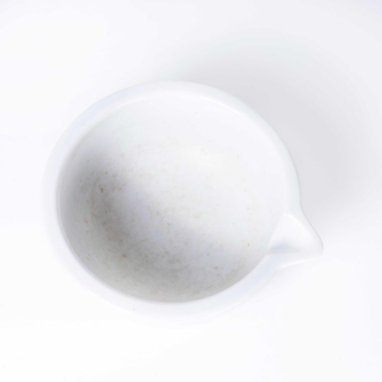 Mid-Century Heavy Porcelain Crucible Laboratory Bowl For Sale at 1stDibs
