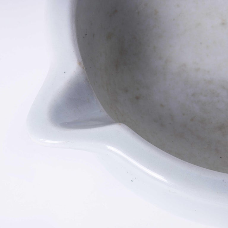 Mid-Century Heavy Porcelain Crucible Laboratory Bowl For Sale at 1stDibs