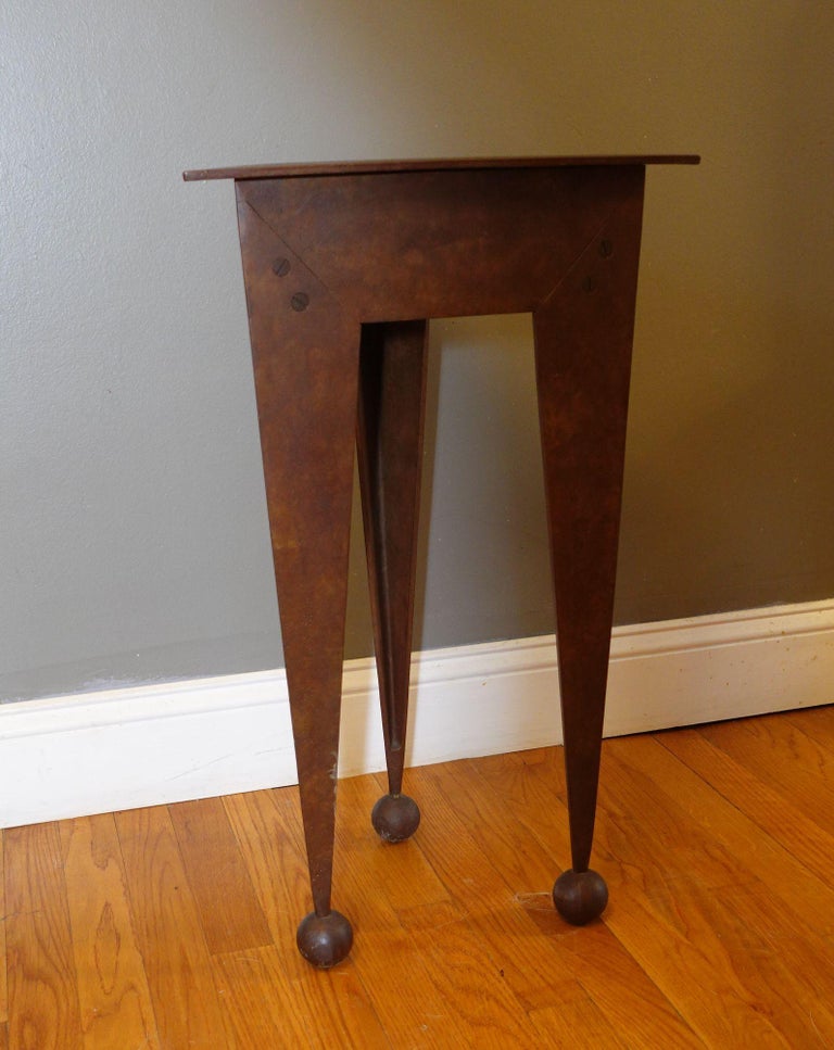 Mid Century Heavy Steel Side Table with Lift Top For Sale at 1stDibs