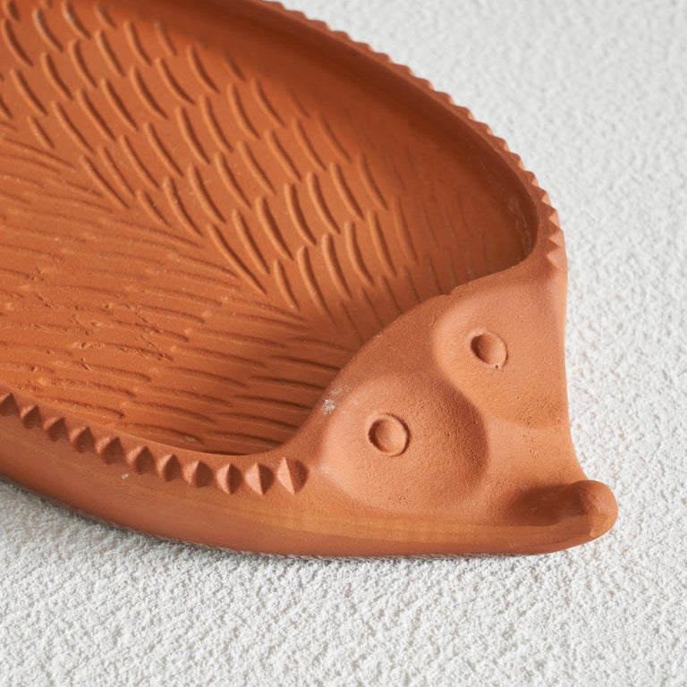 Midcentury 'Hedgehog' Bowl in Terracotta For Sale at 1stDibs
