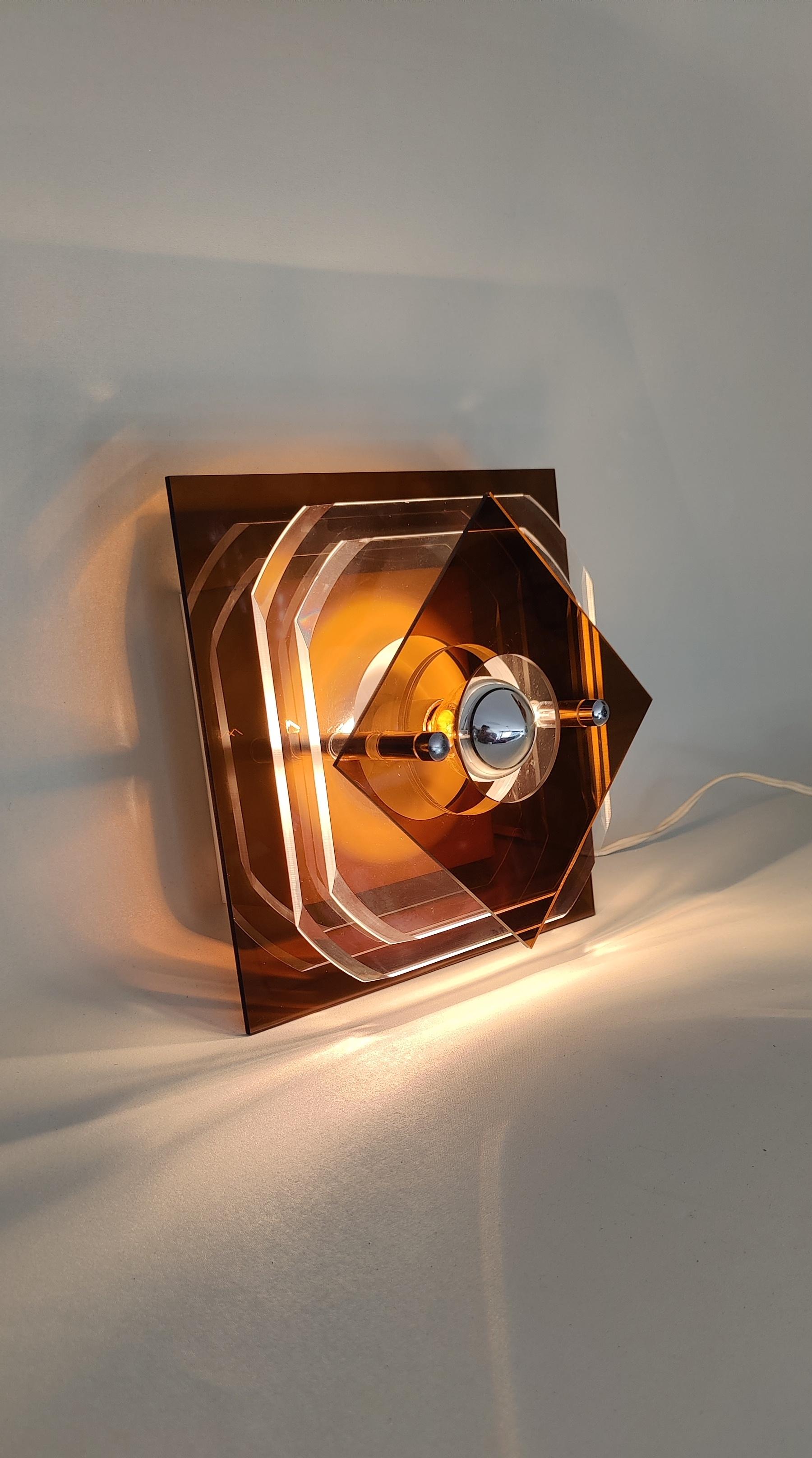 Mid-Century Herda Dutch Perspex Wall Light, 70's For Sale at 1stDibs