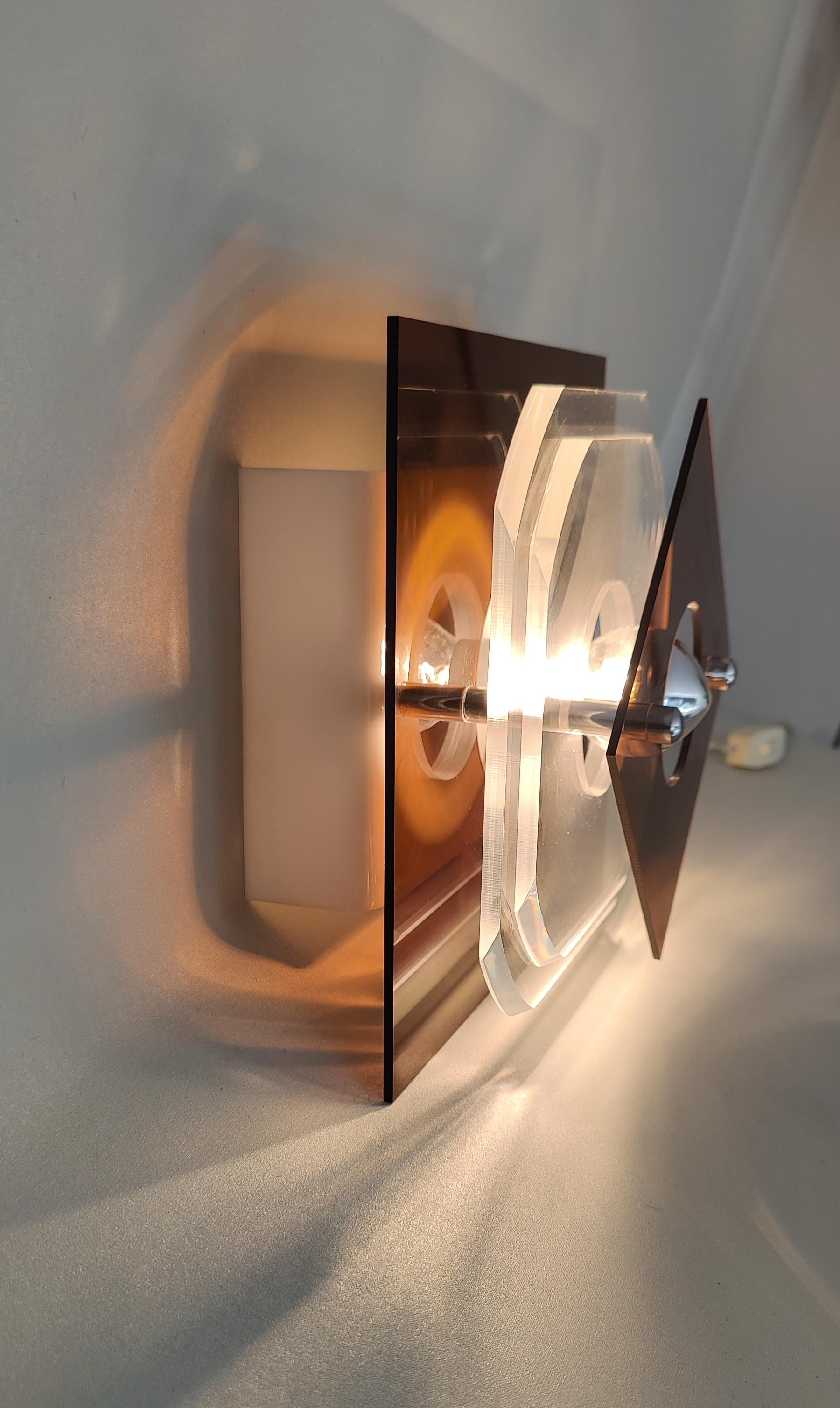 Mid-Century Herda Dutch Perspex Wall Light, 70's For Sale at 1stDibs