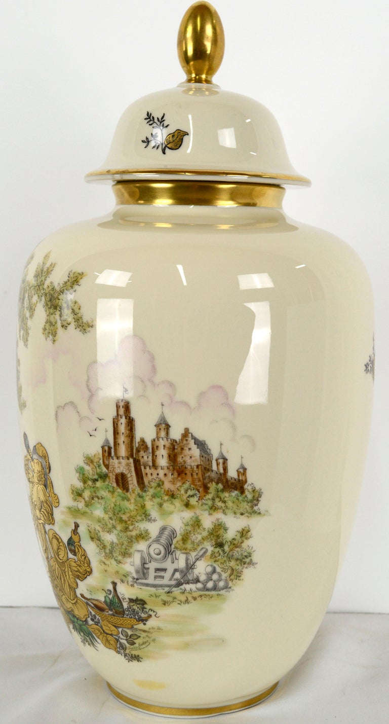 Mid Century Hertel Jacob German Porcelain Ginger Jar, Signed Fuchs ...
