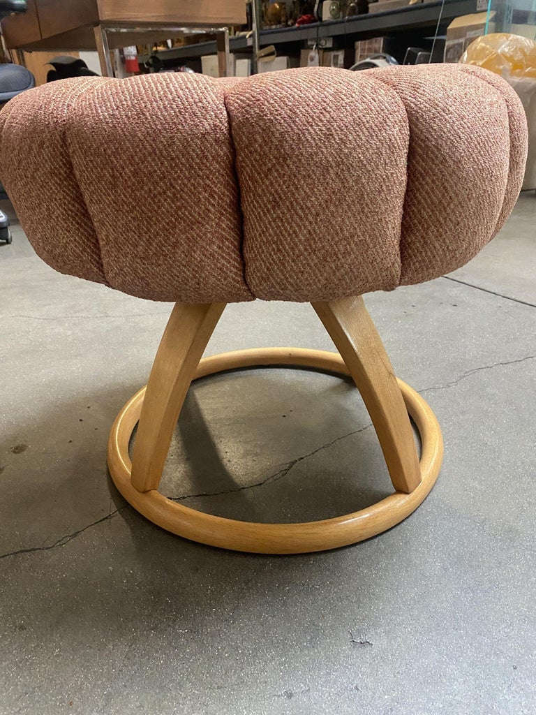 Mid-Century Heywood Wakefield Vanity Poof Stool at 1stDibs