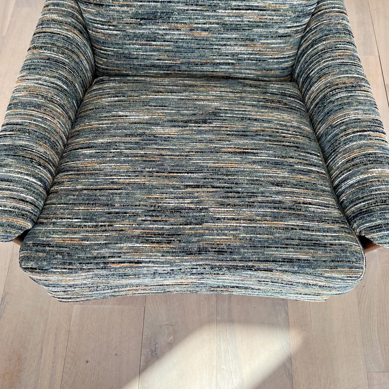 Mid-Century High Back Lounge Chair w/ Sculpted Walnut Legs, New ...