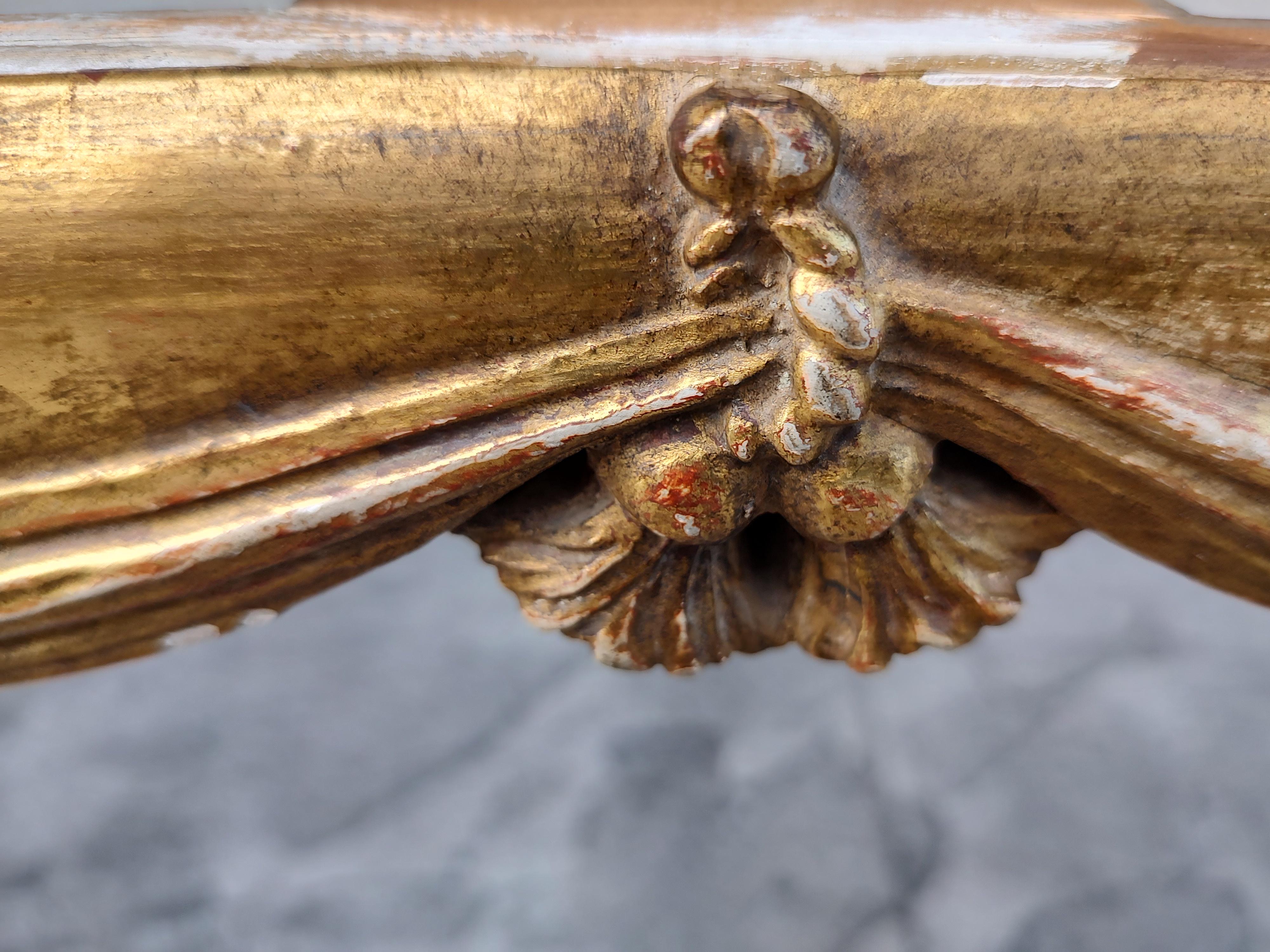 Mid Century Hollywood Regency Gilt Swag and Drape Marble Top Cocktail ...