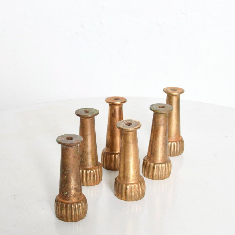 Midcentury Regency Fancy Italian Brass Sabot Leg Tips Set of 6 For Sale ...