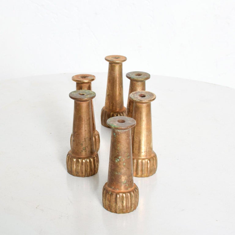 Midcentury Regency Fancy Italian Brass Sabot Leg Tips Set of 6 For Sale ...
