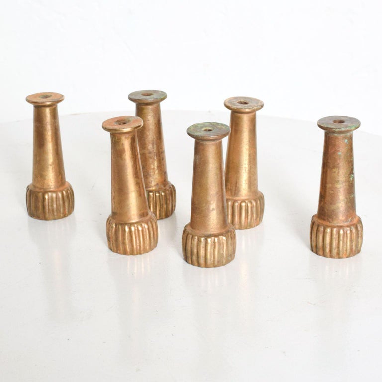 Midcentury Regency Fancy Italian Brass Sabot Leg Tips Set of 6 For Sale ...