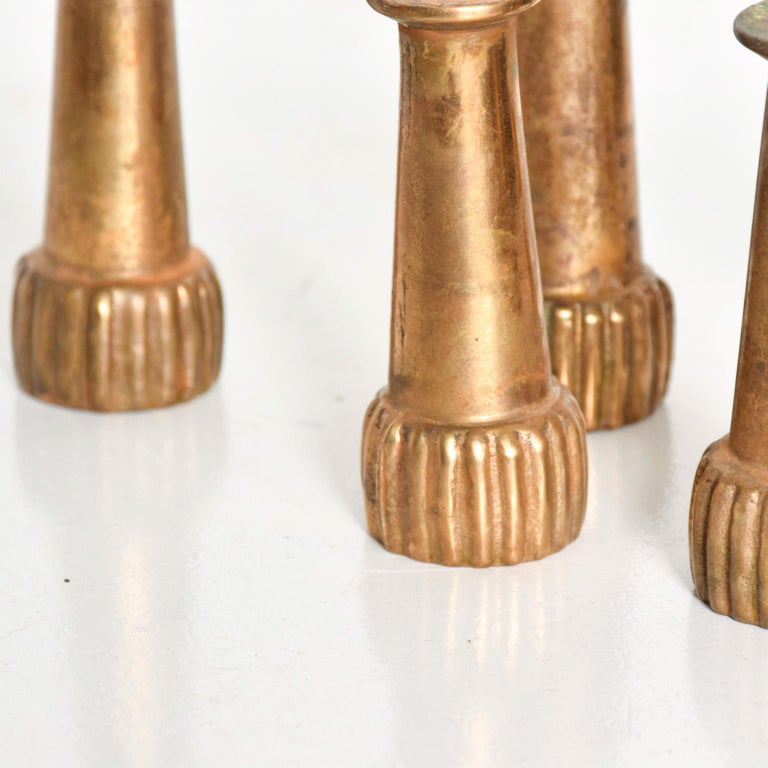 Midcentury Regency Fancy Italian Brass Sabot Leg Tips Set of 6 For Sale ...