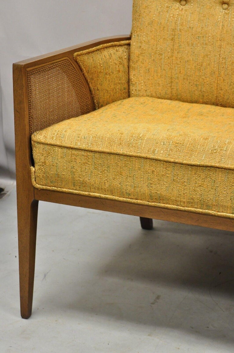 Mid Century Hollywood Regency Sculpted Wood Cane Panel Lounge Chairs ...