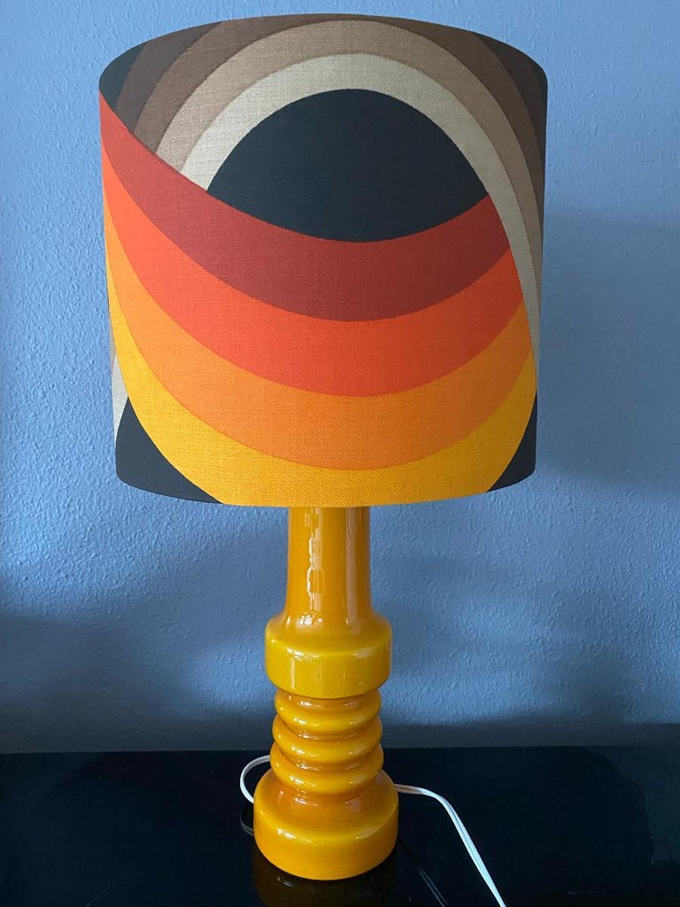 Mid-Century Holmegaard Glass Table Lamp with New Custom Made Lampshade ...