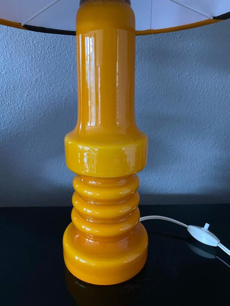 Mid-Century Holmegaard Glass Table Lamp with New Custom Made Lampshade ...