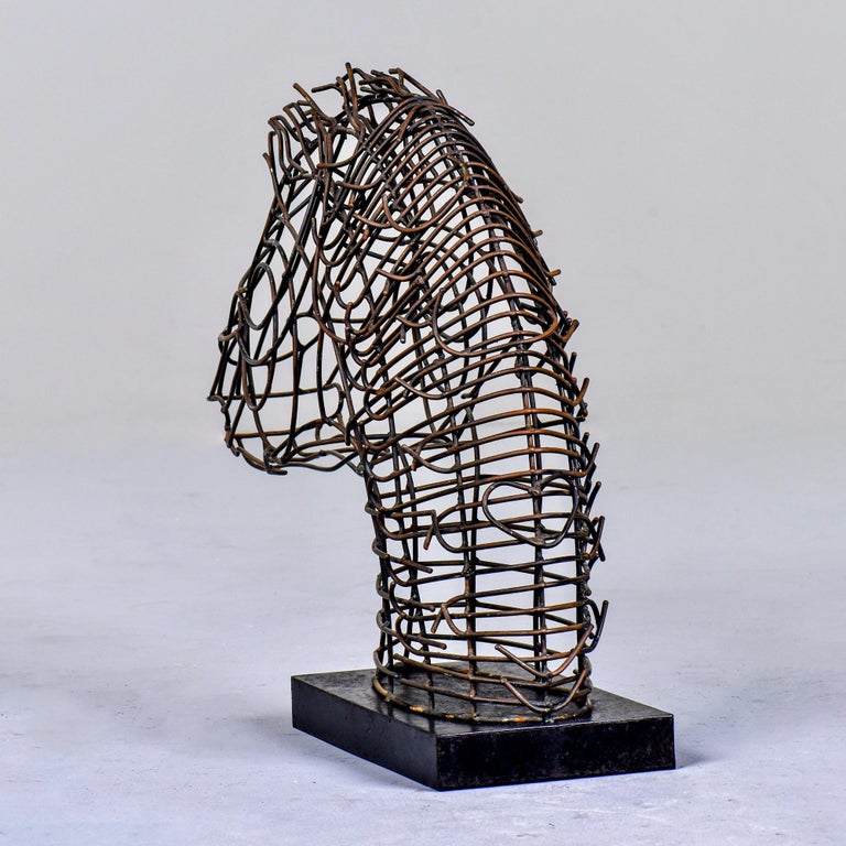 Mid Century Horse Bust Open Work Iron Sculpture at 1stDibs