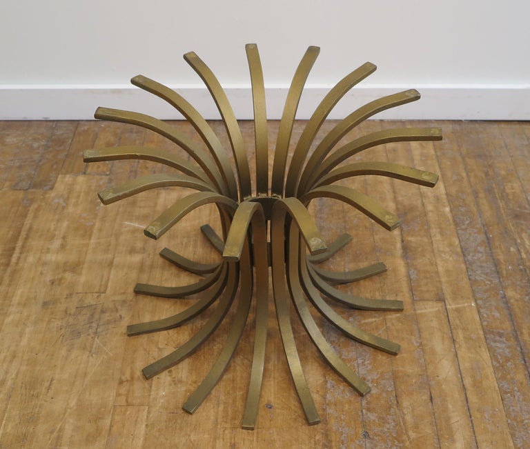 Midcentury Hourglass Form Glass Top End Side Table For Sale At 1stdibs