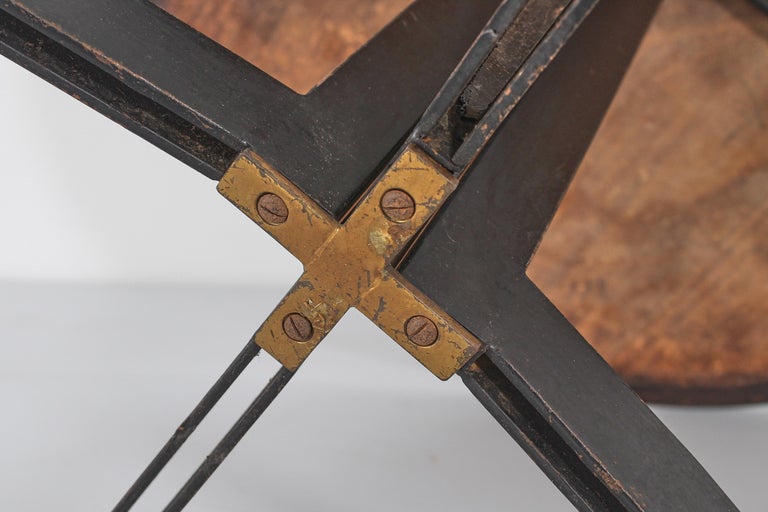 Mid-Century I. Gardella Wooden Formica, Brass and Metal Circular Table ...