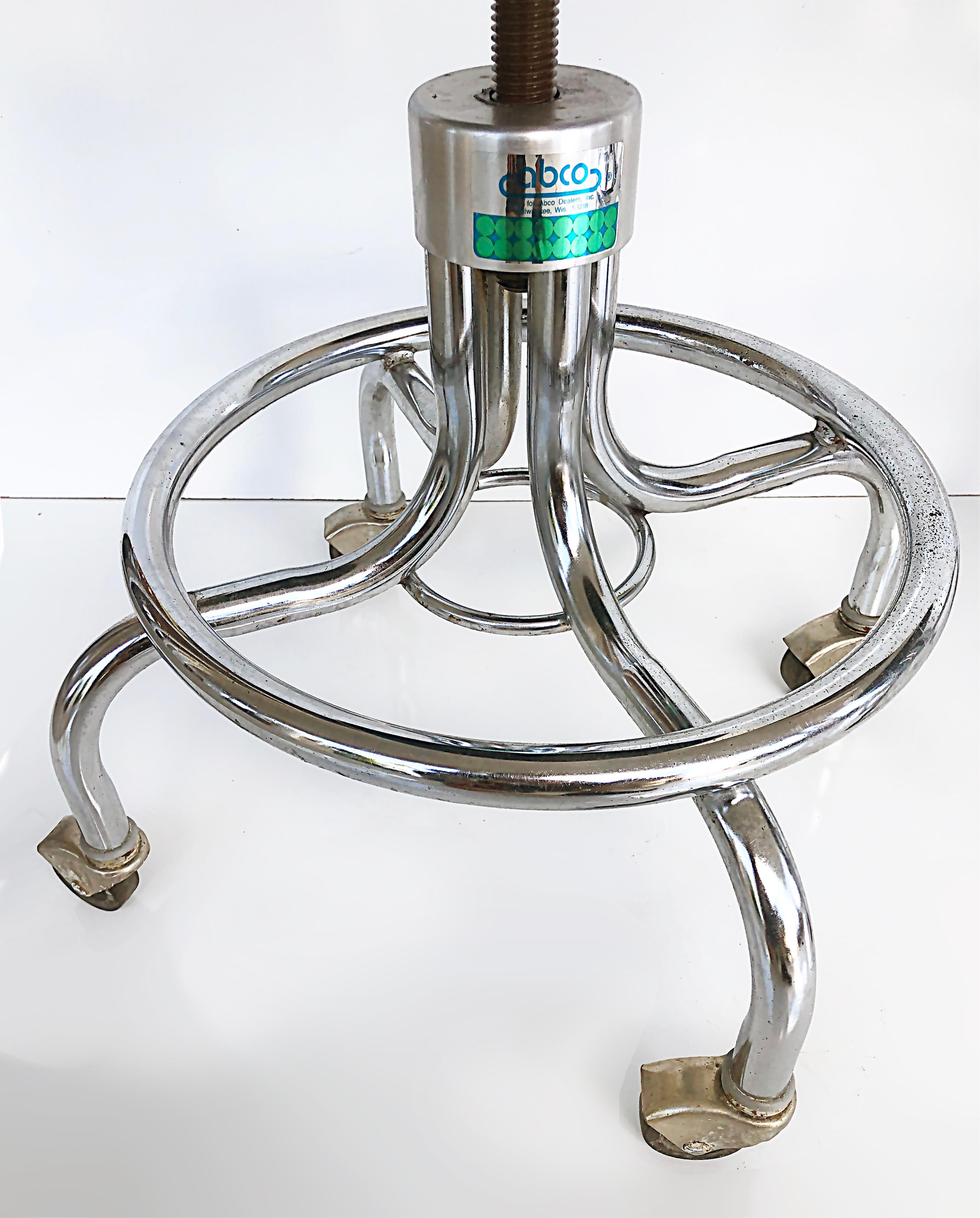Mid-Century Industrial Adjustable Chrome Counter Stools on Casters ...
