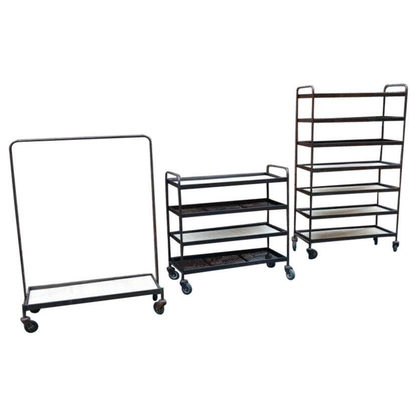 Clothes Hanger Industrial Iron Wheeled Trolleys, Different Sizes ...