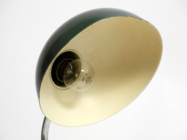 Mid Century Industrial Metal Table Lamp in Rare Petrol Green by Helo ...