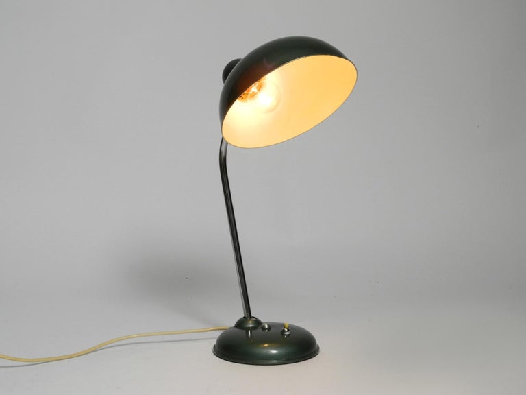 Mid Century Industrial Metal Table Lamp in Rare Petrol Green by Helo ...