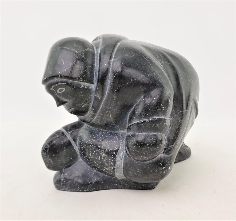 Mid-Century Era Large Inuit Hand-Carved Soapstone Sculpture For Sale at ...