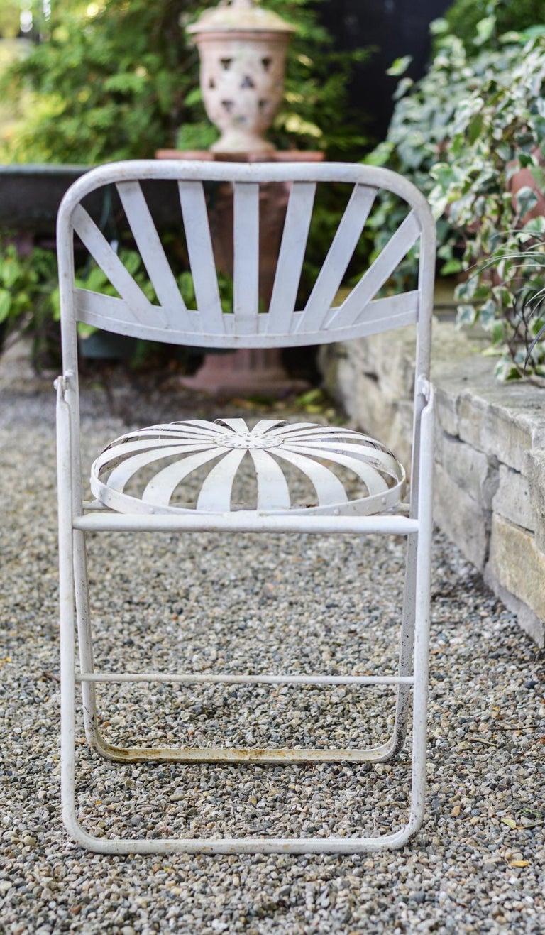 Midcentury Iron Folding Chairs For Sale at 1stDibs