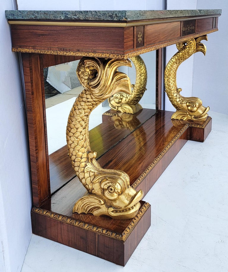 Mid-Century Itaian Neo-Classical Style Giltwood And Marble Top Console ...