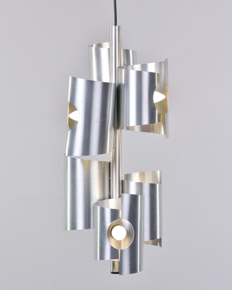 Mid-Century Italian Aluminum 6 Light Fixture For Sale at 1stDibs