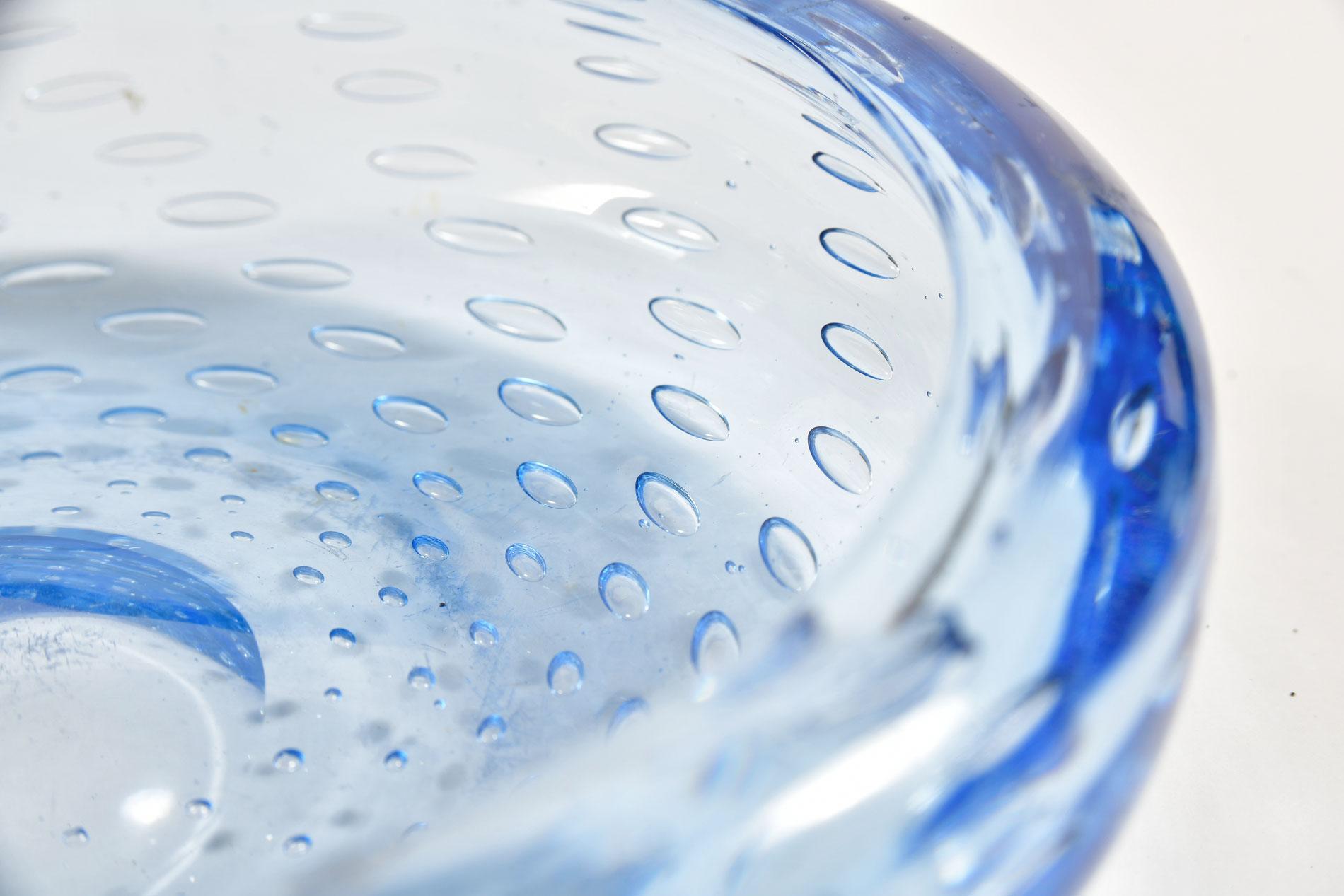 Midcentury Italian Blue Murano Bubble Bowl at 1stDibs | bubble glass ...