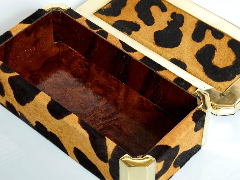 Mid-Century Italian Brass Leopard Fur Jewellery Box 1970 For Sale at ...