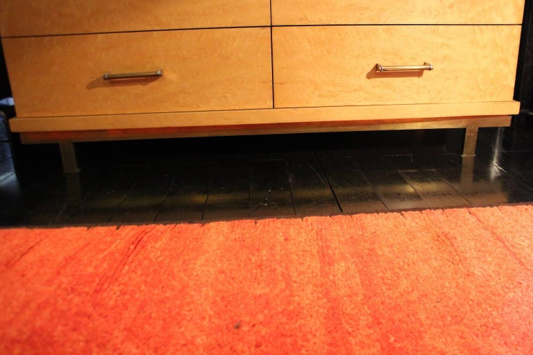 Midcentury Italian Cedar Wood Pair of Chest of Drawers with Brass ...