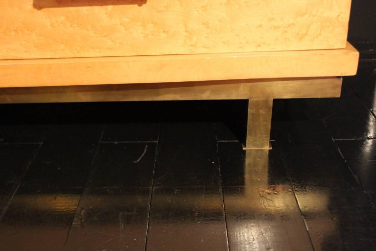 Midcentury Italian Cedar Wood Pair of Chest of Drawers with Brass ...